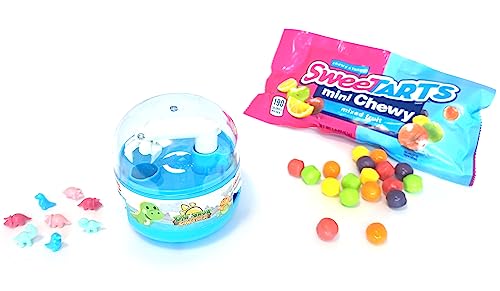 Mini Claw Machine Toy with Candy for Kids - Includes a Bag of Candy and Mini Dinosaurs Novelty Toys (1 Pack Tarts)