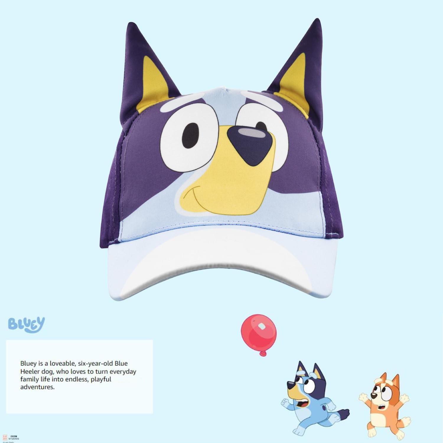 Bluey Hat Toddler Baseball Cap β Cute Hat for Kids, Adjustable Toddler Ball Cap, Bluey, Bingo, Bandit