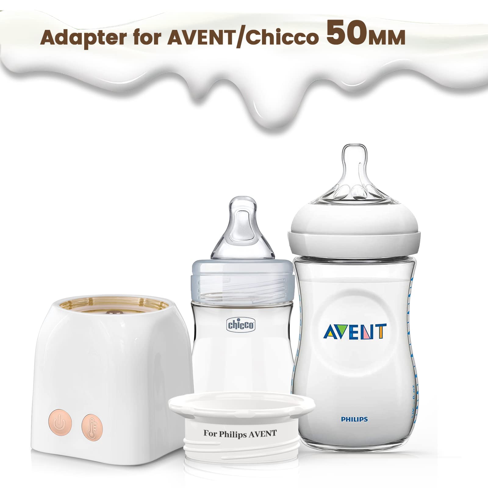 Hopebig Bottle Warmer Adapter for Avent/Chicco Baby Bottle - 50MM Bottle Warmer not Included