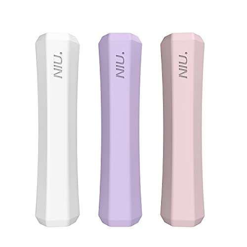 NIUTRENDZ 3 Pack Apple Pencil Grip Silicone Case Accessories Cover Ergonomic Design Sleeve Compatible with Magnetic Charging and Double Tap (Apple Pencil 2nd Generation, White + Purple + Pink)