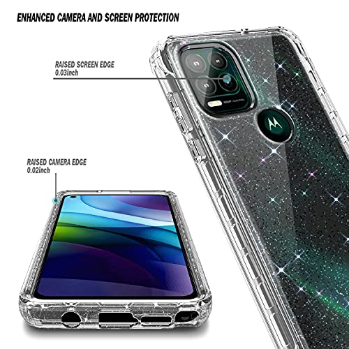 NZND Case for Motorola Moto G Stylus 5G with [Built-in Screen Protector], Full-Body Protective Shockproof Rugged Bumper Cover, Impact Resist Durable Phone Case Cover (Crystal Glitter Clear)