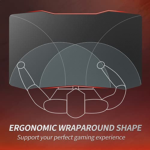 CubiCubi Simple Gaming Desk Z Shaped 40 inch Gamer Workstation, Home Computer Carbon Fiber Surface Gaming Desk PC Table with Headphone Hook