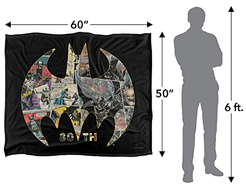 Batman 80Th Shield Officially Licensed Silky Touch Super Soft Throw Blanket 50" x 60"