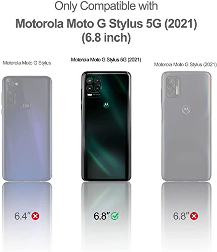 NZND Case for Motorola Moto G Stylus 5G with [Built-in Screen Protector], Full-Body Protective Shockproof Rugged Bumper Cover, Impact Resist Durable Phone Case Cover (Crystal Glitter Clear)