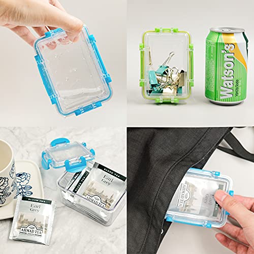 Small Plastic Box, Stackable Mini Plastic Storage Box with Lid, Clear Plastic Organizer Container for Jewelry Beads Small Crafts Items Accessories - 6 Pack
