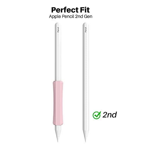 NIUTRENDZ 3 Pack Apple Pencil Grip Silicone Case Accessories Cover Ergonomic Design Sleeve Compatible with Magnetic Charging and Double Tap (Apple Pencil 2nd Generation, White + Purple + Pink)