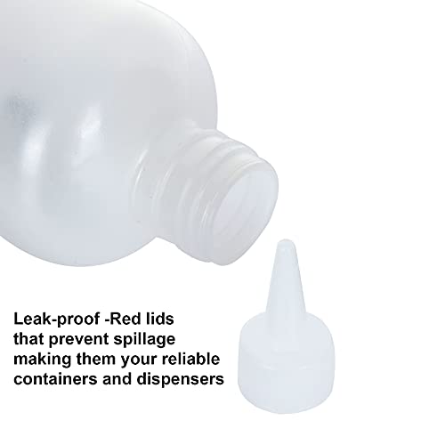 24 Pack 6 oz Squeeze Bottles Small Plastic Squeeze Condiments Bottles with Red Cap Mini Squeeze Bottles for Sauces, Paint, Cookie, Dressing, Tie Dye
