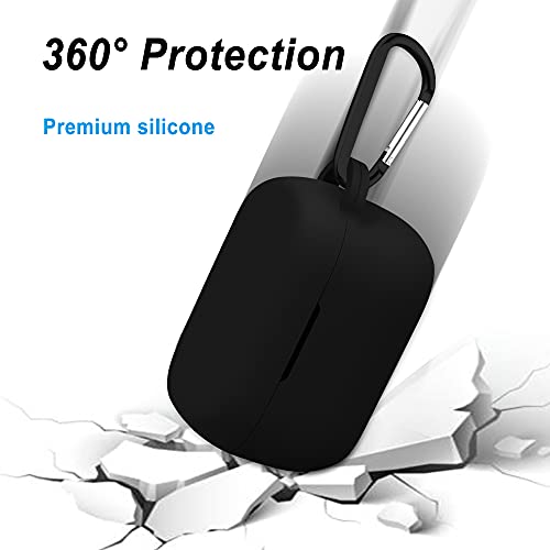 Geiomoo Silicone Carrying Cover Compatible with Sennheiser CX 400BT, Portable Shockproof Case with Carabiner (Black)