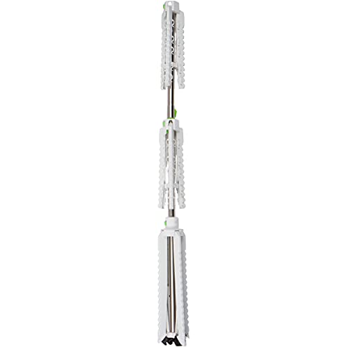 GO2 Drying Rack 2-Tier 60 Garments Plus 60 Clips, 50lbs Load Capacity, Foldable, Stainless Steel, Sturdy 4 Legs with Wheels (White)