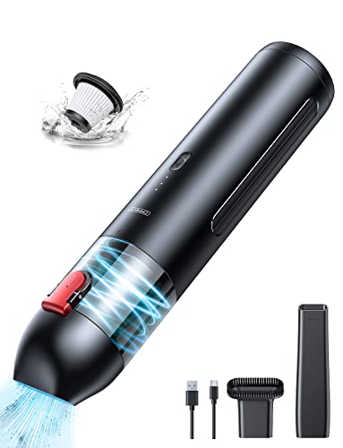 CAFELE Car Vacuum Cordless Rechargeable, 【Instant Car Interior Clean】Portable 7500mAh Wireless Handheld Car Vacuum Cleaner, Mini Battery Operated Car Vacuum for Pet Hair, Food Crumbs, Detail Cleaning