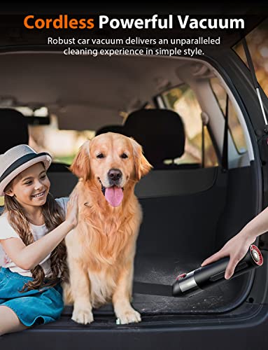 CAFELE Car Vacuum Cordless Rechargeable, 【Instant Car Interior Clean】Portable 7500mAh Wireless Handheld Car Vacuum Cleaner, Mini Battery Operated Car Vacuum for Pet Hair, Food Crumbs, Detail Cleaning