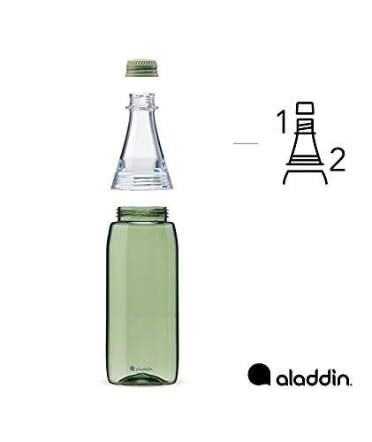 Aladdin Fresco Twist & Go Water Bottle 0.7L Sage Green – Two-Way Leakproof Lid for Easy Filling and Cleaning - Carbonated Beverage Friendly - BPA-Free - Smooth Drinking Spout - Dishwasher Safe