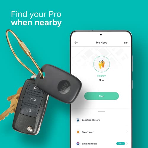 Tile Pro 1-Pack. Powerful Bluetooth Tracker, Keys Finder and Item Locator for Keys, Bags, and More; Up to 400 ft Range. Water-Resistant. Phone Finder. iOS and Android Compatible.