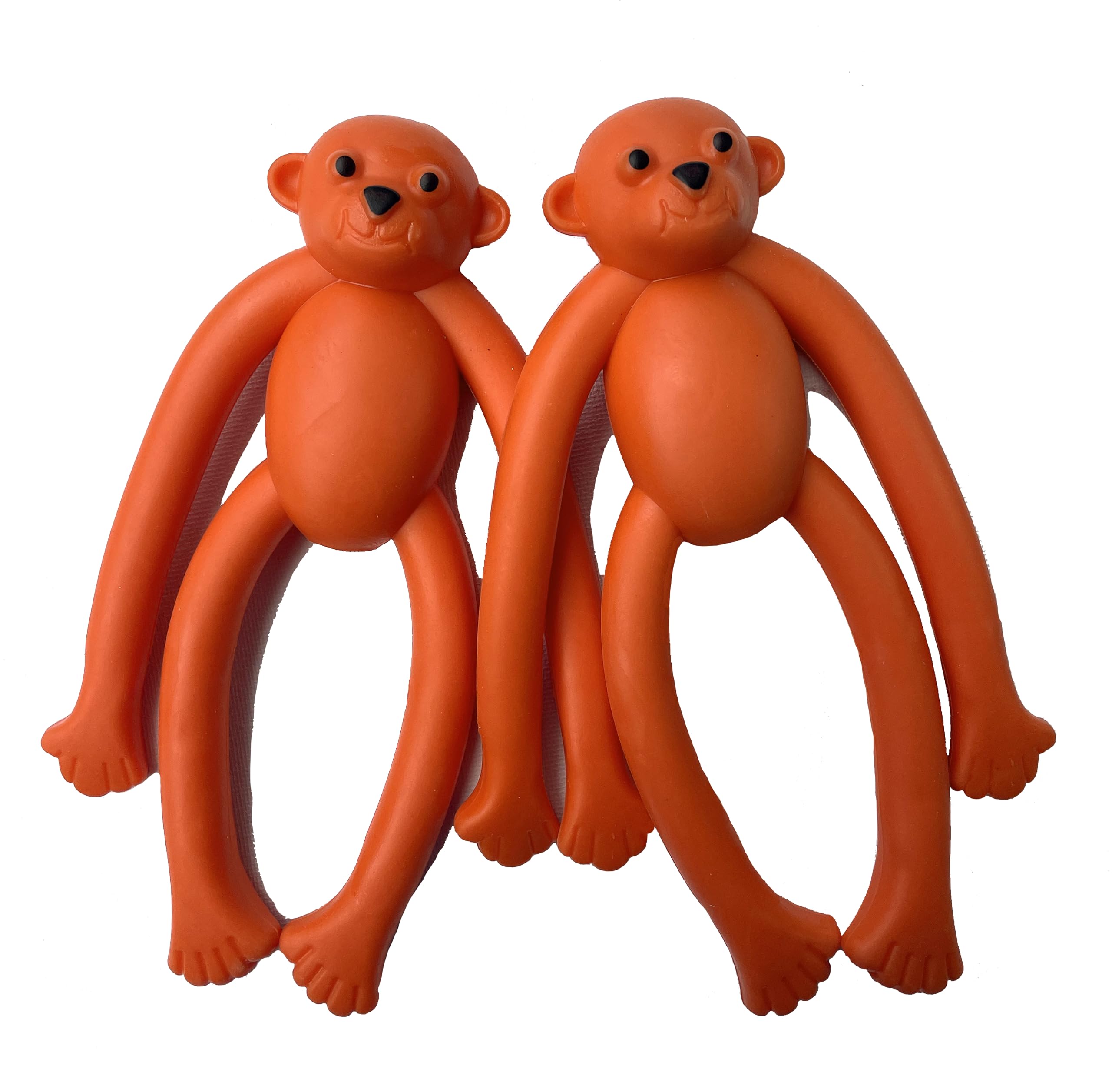 SHAGGYTAILVILLAGE Puppy Chew Toys 2-Pack for Small/Medium Dogs, Puppy Teething Toys, Rubber Monkey Dog Toys for Teething and Fetch