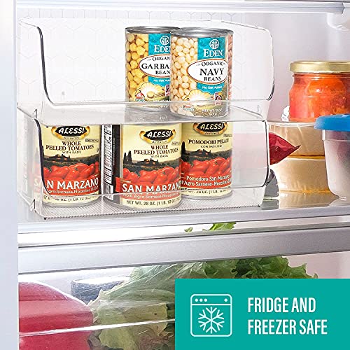 Clear Plastic Storage Bins(Set of 2) - Stackable Storage Organizer for Pantry, Kitchen Cabinet, Refrigerator, Office Desk, or Bathroom - Food Organizer Baskets with FREE Write-On Bin Labels