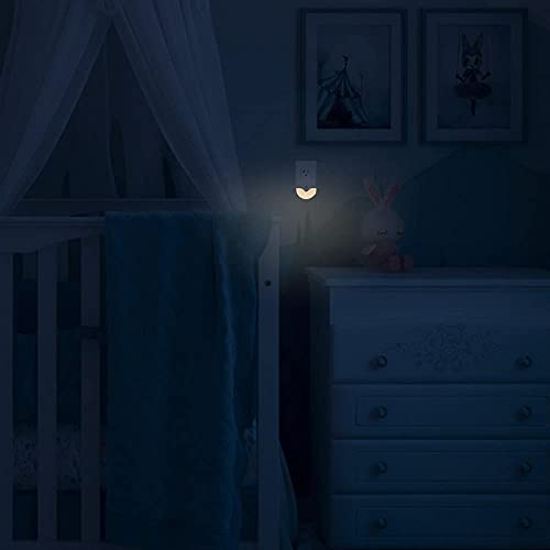 AULTRA Night Light LED Round Night Lights Plug Into Wall - Super Intelligent Dusk to Dawn Sensor Activated, Automated On & Off, Used for Kitchen, Bathroom, Home Improvement, Bedroom β 4 Pack