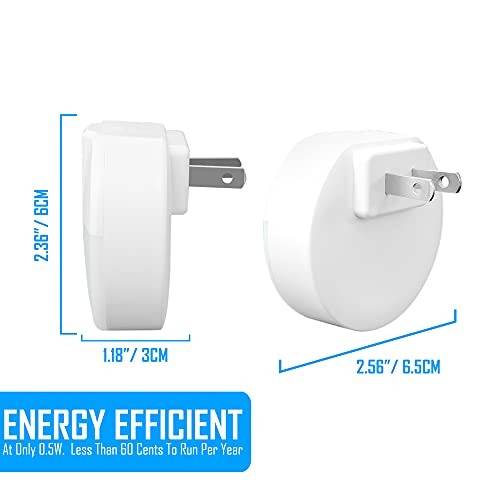 AULTRA Night Light LED Round Night Lights Plug Into Wall - Super Intelligent Dusk to Dawn Sensor Activated, Automated On & Off, Used for Kitchen, Bathroom, Home Improvement, Bedroom β 4 Pack