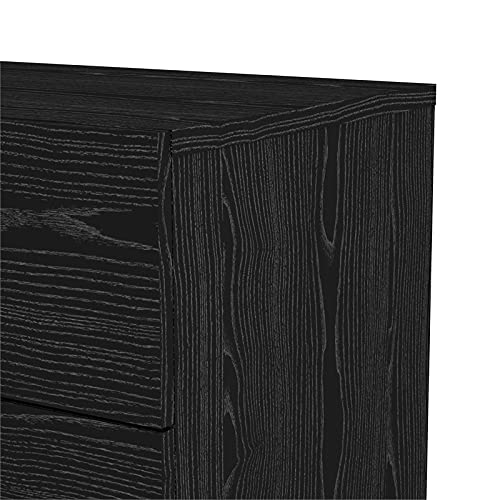Levan Home Contemporary 8 Drawer Double Dresser in Black Woodgrain