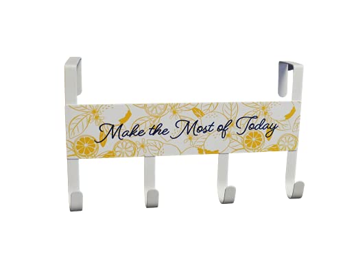 Dependable Industries inc. Essentials Over Door Hanger Hook, Hanging Clothes Coat Bag Robe Keys Towel Bathroom Closet Back of Door Hanger 4 Hooks