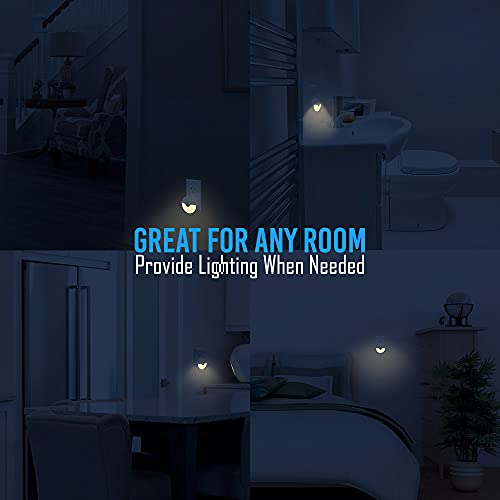 AULTRA Night Light LED Round Night Lights Plug Into Wall - Super Intelligent Dusk to Dawn Sensor Activated, Automated On & Off, Used for Kitchen, Bathroom, Home Improvement, Bedroom β 4 Pack