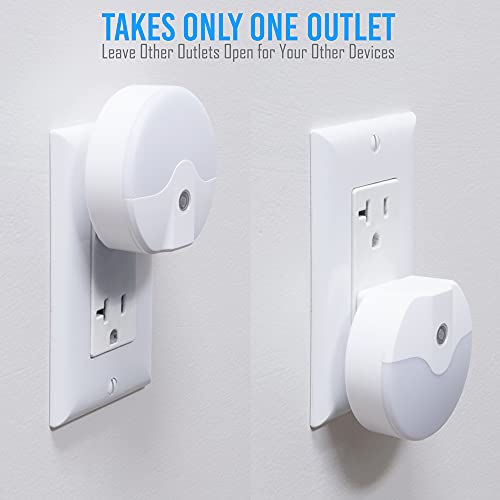 AULTRA Night Light LED Round Night Lights Plug Into Wall - Super Intelligent Dusk to Dawn Sensor Activated, Automated On & Off, Used for Kitchen, Bathroom, Home Improvement, Bedroom β 4 Pack
