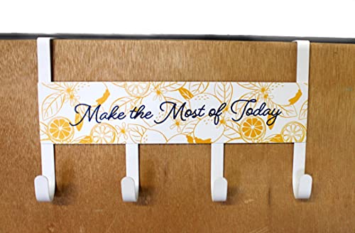 Dependable Industries inc. Essentials Over Door Hanger Hook, Hanging Clothes Coat Bag Robe Keys Towel Bathroom Closet Back of Door Hanger 4 Hooks