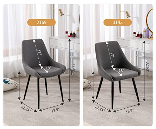 DYCHIL Dining Chairs Dark Grey Living Room Chairs Fabric Upholstered Kitchen Chairs,Loads Up to 270lbs,Quick Assembly,Ergonomics Dining Room Chairs