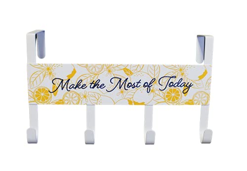 Dependable Industries inc. Essentials Over Door Hanger Hook, Hanging Clothes Coat Bag Robe Keys Towel Bathroom Closet Back of Door Hanger 4 Hooks
