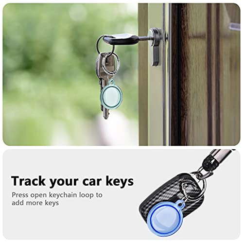 AirTags Case, AIRSPO 4 Pack Airtag Finder Protective Cover Clear TPU Waterproof Anti-Scratch Apple AirTags Holders with Keychain(Purple+Pink+Green+Blue