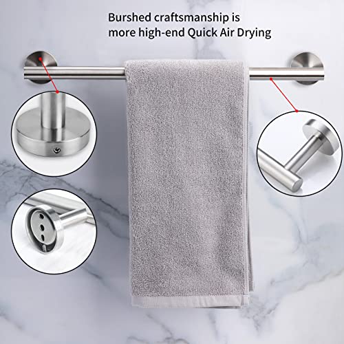 Cilee 8 Piece Brushed Nickel Bathroom Hardware Set, 24inch Bathroom Towel bar+Towel Ring+Toilet Paper Holder+ Robe Towel Hook, SUS304 Stainless Steel Bathroom Accessory Set