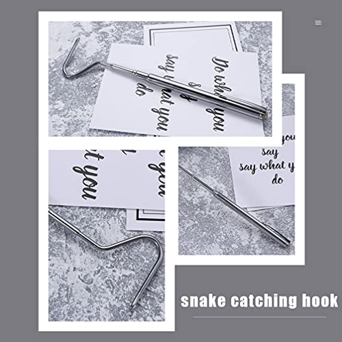 DOITOOL 2pcs Snake Hook Telescopic Snake Catching Tools Stainless Steel Snake Tongs Reptile Grabber 68cm