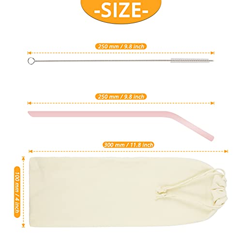 Sihuuu Straws Silicone Straws Drinking Straws Reusable Straws Thickened 5 Set with Brush