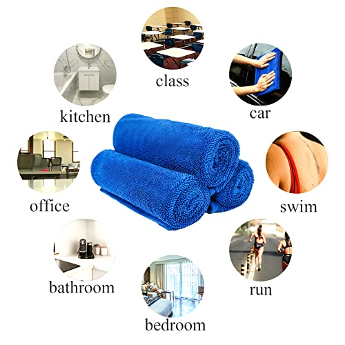 FIRELION Microfiber Cleaning Towel for Car, 5 Pack Large Drying Wash Detailing Cloth, 500 GSM, Ultra Absorbent, Lint-Free for Car, House, Kitchen, Window, 20" x 24"