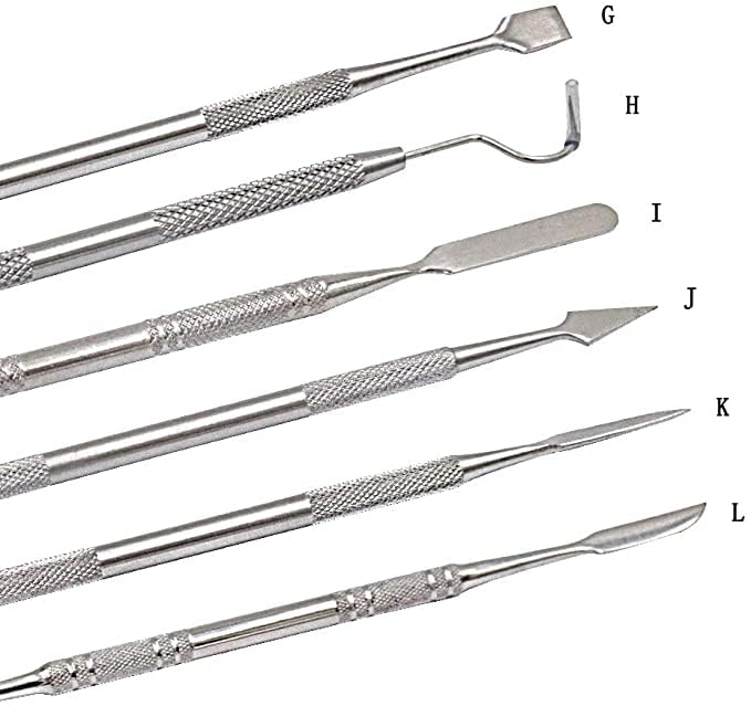 Naajop 12 Pcs Wax Carving Knife Tool kit Pottery Sculpture Modeling DIY Wax Carvers Set Metal Spatula Dental Cleaning Tools Clay Sculpting Tool Sets