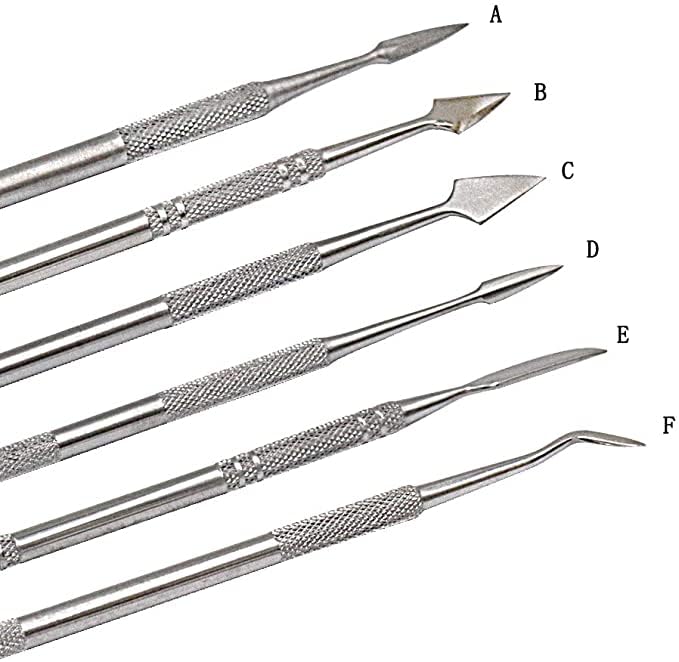Naajop 12 Pcs Wax Carving Knife Tool kit Pottery Sculpture Modeling DIY Wax Carvers Set Metal Spatula Dental Cleaning Tools Clay Sculpting Tool Sets