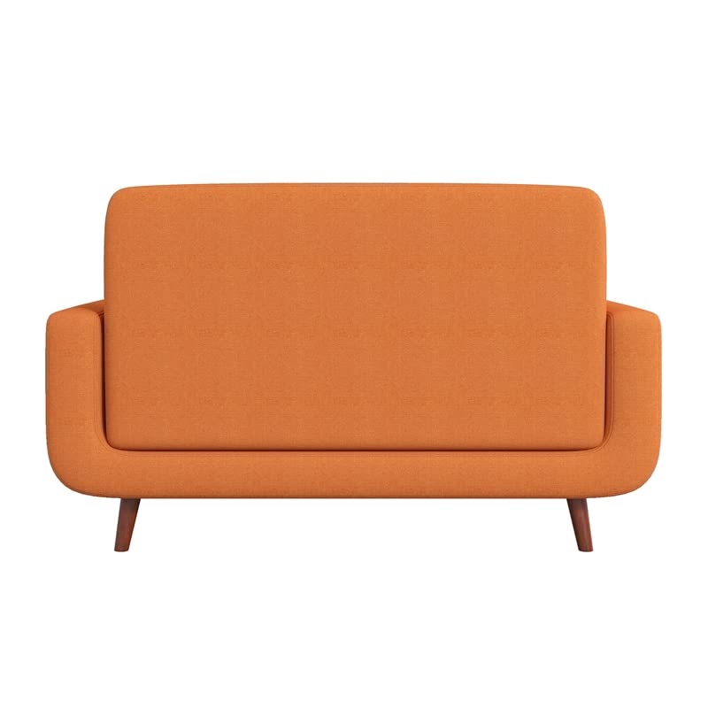 Lexicon Fitch 56" Polyester Fabric Loveseat with Tufted in Orange