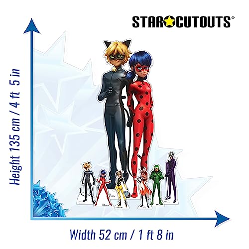 Star Cutouts SP016 Miraculous Party Pack Cardboard Cut Out Height 135cm Miraculous: Tales of Ladybug & Cat Noir