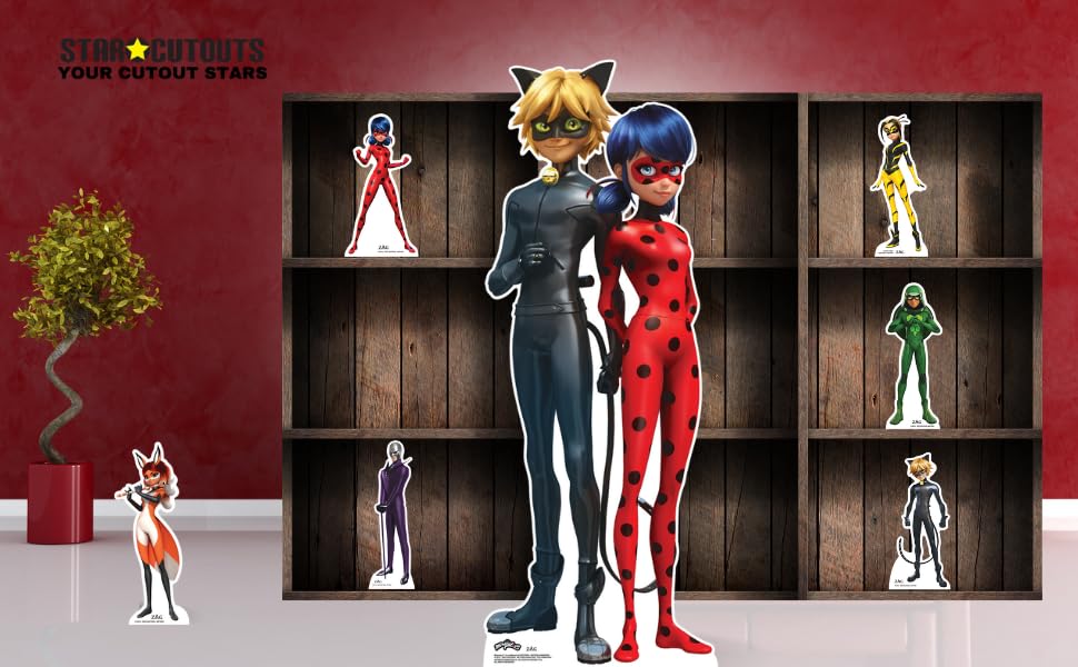 Star Cutouts SP016 Miraculous Party Pack Cardboard Cut Out Height 135cm Miraculous: Tales of Ladybug & Cat Noir