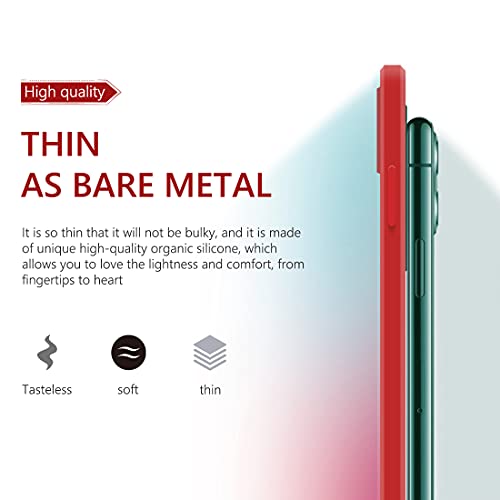 ZYX Red iPhone 11 Case - Shockproof Slim Fit Silicone TPU Soft Rubber Cover Protective red Bumper for iPhone 11 red, Case for Apple iPhone 11 for Boys Girls Woman Man{6.1inch} (Red)