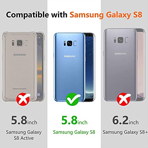 LeYi for Samsung Galaxy S8 Case [Not Fit S8 Plus], Galaxy S8 Phone Cases with [2 PCS] 3D Curved Screen Protector, [Military-Grade] Protective Case Cover with Ring Kickstand for Samsung S8, Black