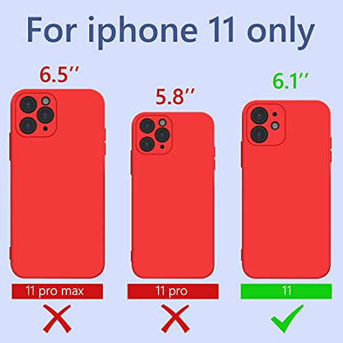 ZYX Red iPhone 11 Case - Shockproof Slim Fit Silicone TPU Soft Rubber Cover Protective red Bumper for iPhone 11 red, Case for Apple iPhone 11 for Boys Girls Woman Man{6.1inch} (Red)