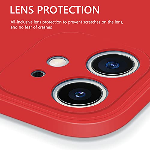 ZYX Red iPhone 11 Case - Shockproof Slim Fit Silicone TPU Soft Rubber Cover Protective red Bumper for iPhone 11 red, Case for Apple iPhone 11 for Boys Girls Woman Man{6.1inch} (Red)