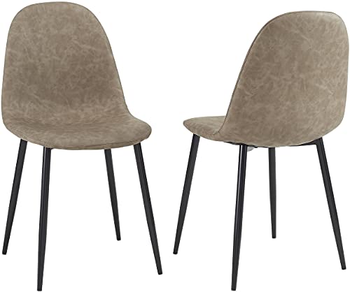 Crosley Furniture CF501619-BR Weston Dining Chair (Set of 2), Distressed Brown/Matte Black