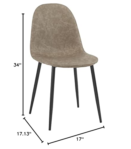 Crosley Furniture CF501619-BR Weston Dining Chair (Set of 2), Distressed Brown/Matte Black