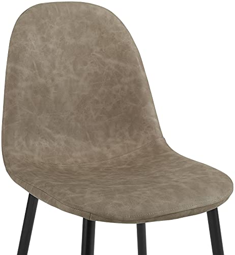 Crosley Furniture CF501619-BR Weston Dining Chair (Set of 2), Distressed Brown/Matte Black