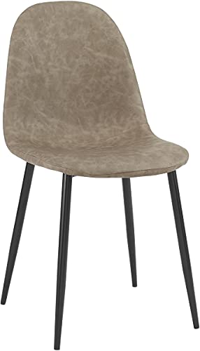 Crosley Furniture CF501619-BR Weston Dining Chair (Set of 2), Distressed Brown/Matte Black