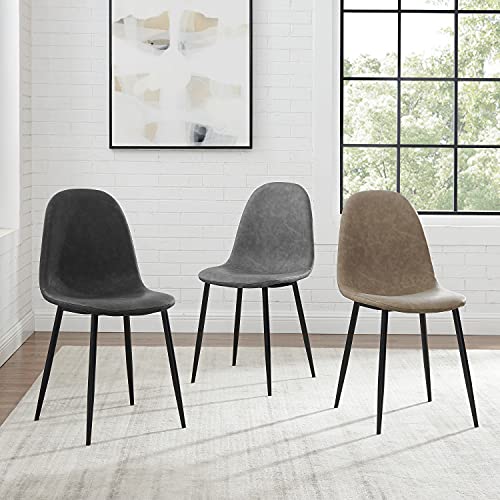 Crosley Furniture CF501619-BR Weston Dining Chair (Set of 2), Distressed Brown/Matte Black