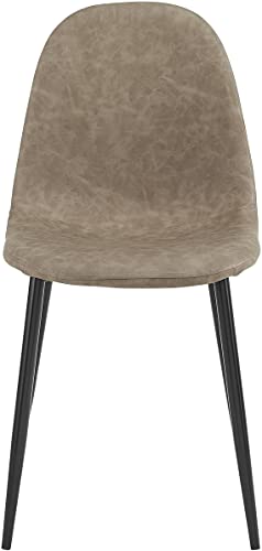 Crosley Furniture CF501619-BR Weston Dining Chair (Set of 2), Distressed Brown/Matte Black