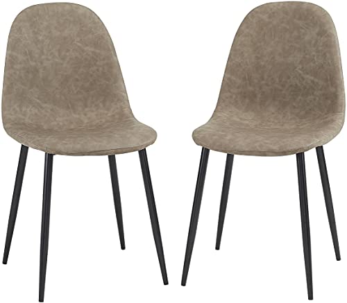Crosley Furniture CF501619-BR Weston Dining Chair (Set of 2), Distressed Brown/Matte Black