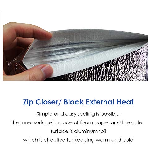 Signim Insulated Easy Zip Lock Resealable Aluminum Sandwich Bag with ice pack - Reusable Thermal Snack Bento Camping Picnic Hot & Cold Pouch (5P, 10 inch x 13 inch)